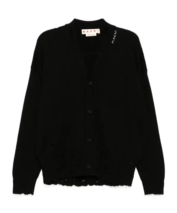 Marni V-neck Distressed Cardigan