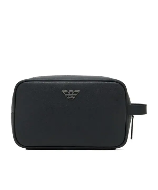 Emporio Armani Logo-plaque Zip Wash Bag - Grey