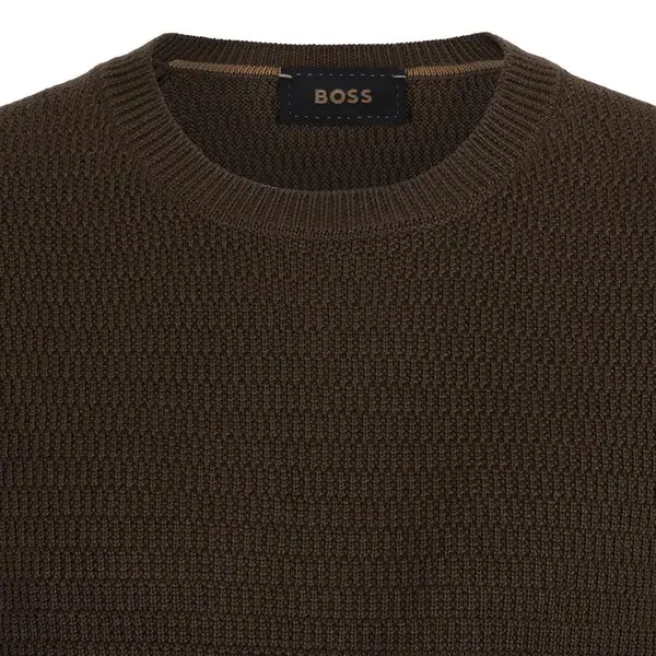 Hugo Boss Textured Crew Neck Long Sleeve Sweater