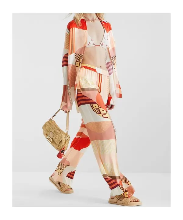 Fendi Patchwork Printed Long-sleeved Shirt - Multi-color