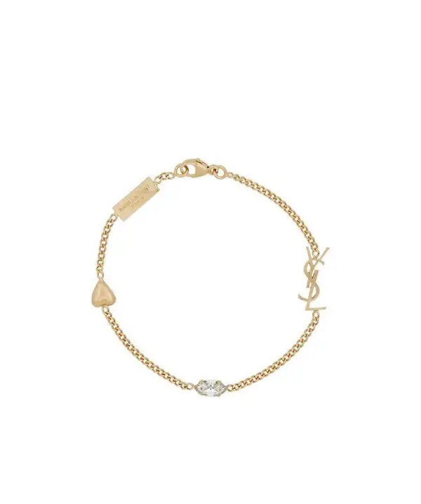 Saint Laurent Cassandre Heart Charm Bracelet - Yellow