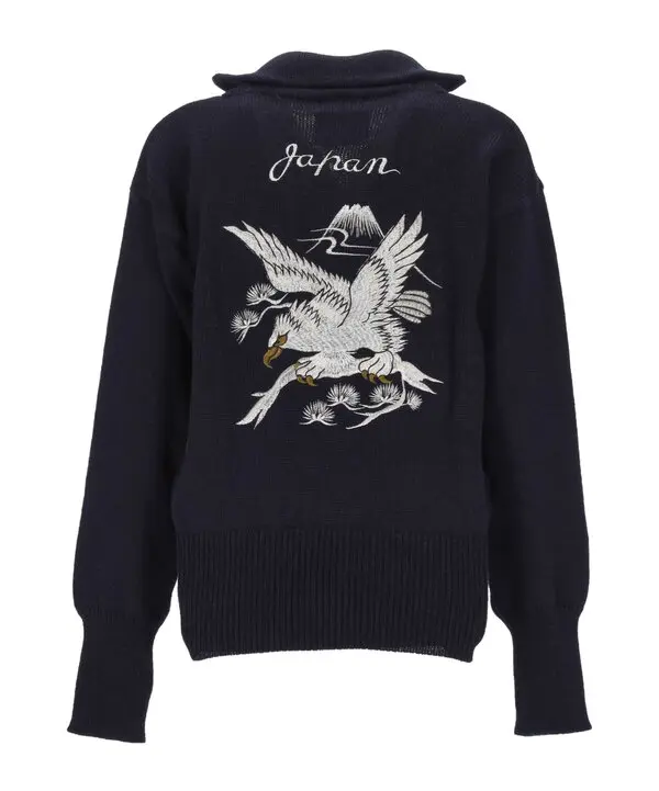 Junya Watanabe Embroidered Eagle Half-zip Jumper