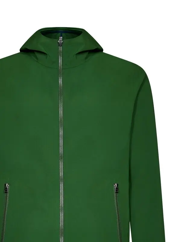 Herno Hooded Jersey Zip-up Jacket - Green