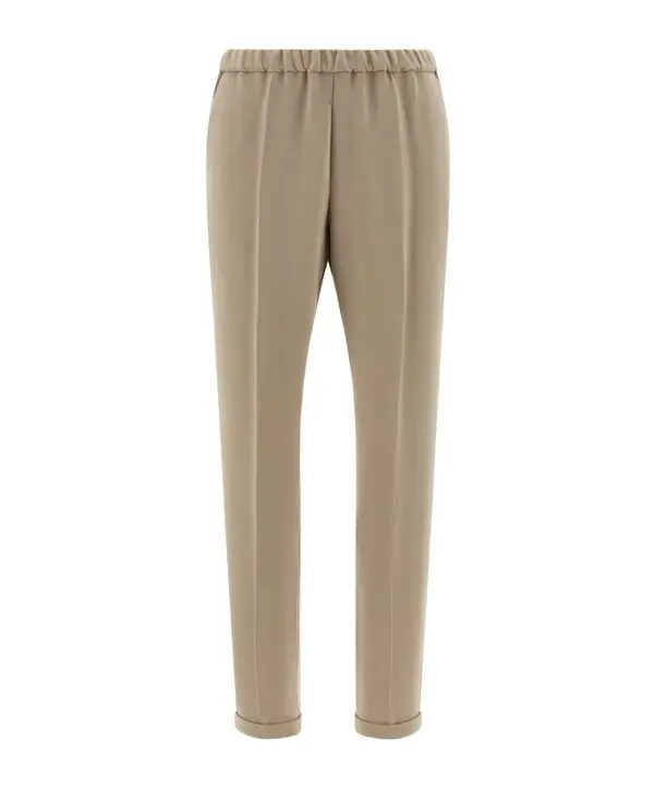 Alberto Biani Elasticated Pleat Trousers - Beige