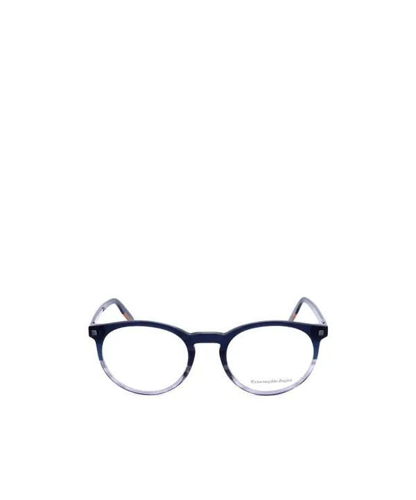 Zegna Geometric Flat Mirror Eyeglasses - White