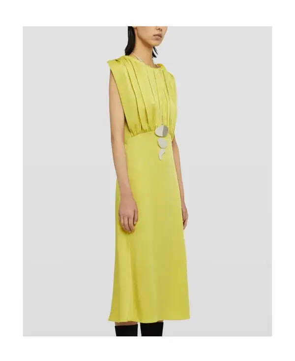 JIL SANDER Gathered Crewneck Sleeveless Dress