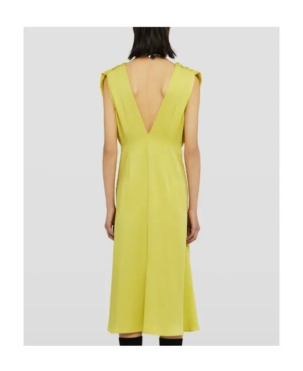 JIL SANDER Gathered Crewneck Sleeveless Dress