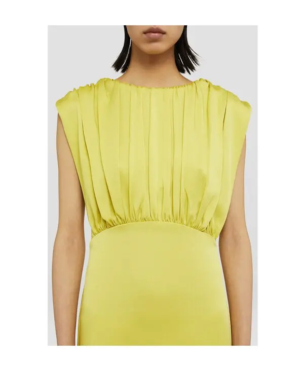 JIL SANDER Gathered Crewneck Sleeveless Dress