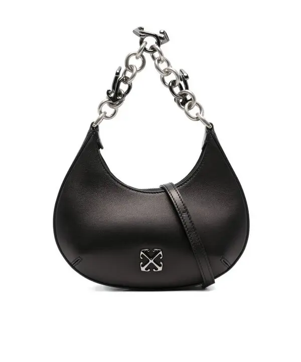 Off-White Hemisphere Zip-up Top Handle Bag - Black