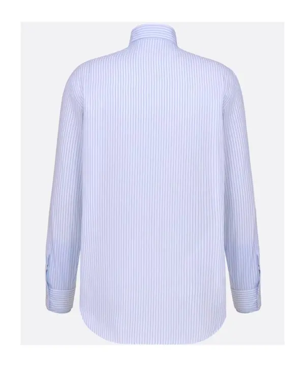 Dior Striped Collared Long-sleeve Shirt