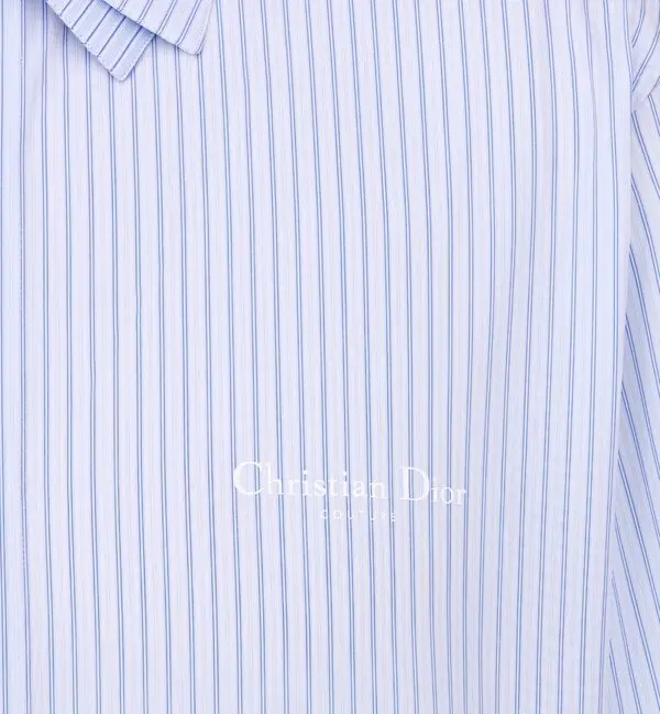 Dior Striped Collared Long-sleeve Shirt