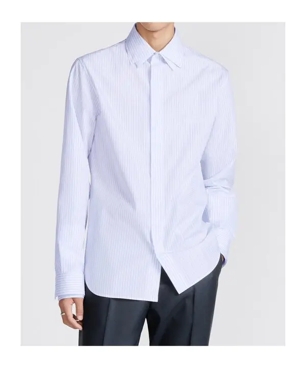 Dior Striped Collared Long-sleeve Shirt