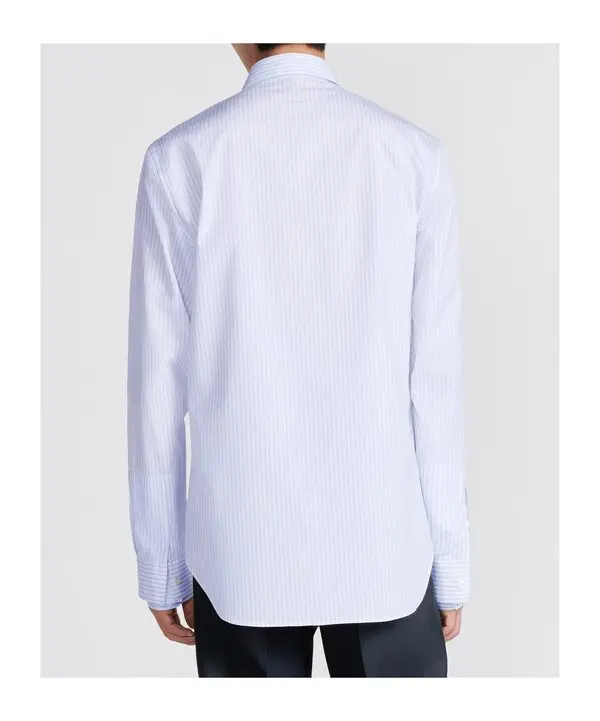 Dior Striped Collared Long-sleeve Shirt
