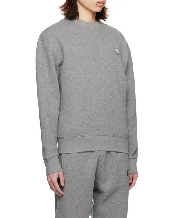Maison Kitsuné Fox Head Patch Crewneck Sweatshirt - Gray