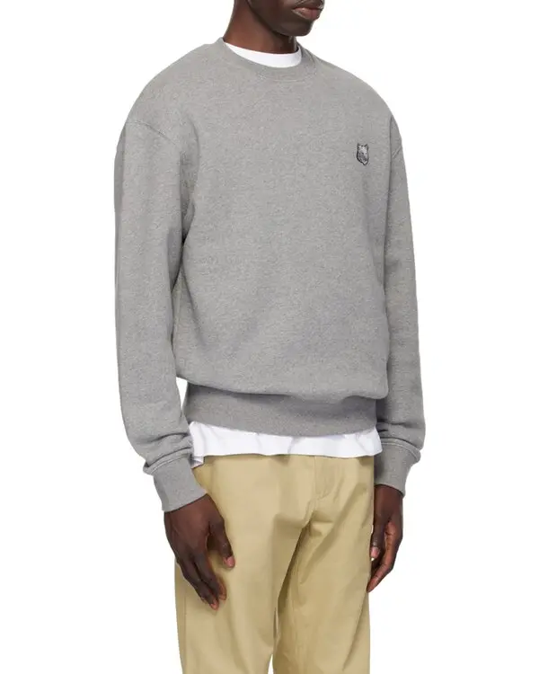 Maison Kitsuné Fox Head Patch Crewneck Sweatshirt - Gray