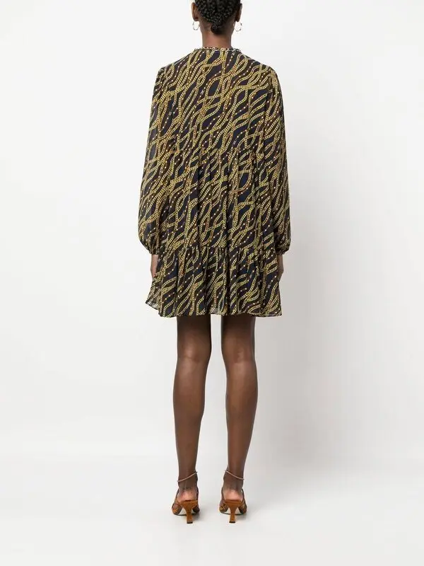 Michael Kors Long Sleeve V-neck Mini Dress