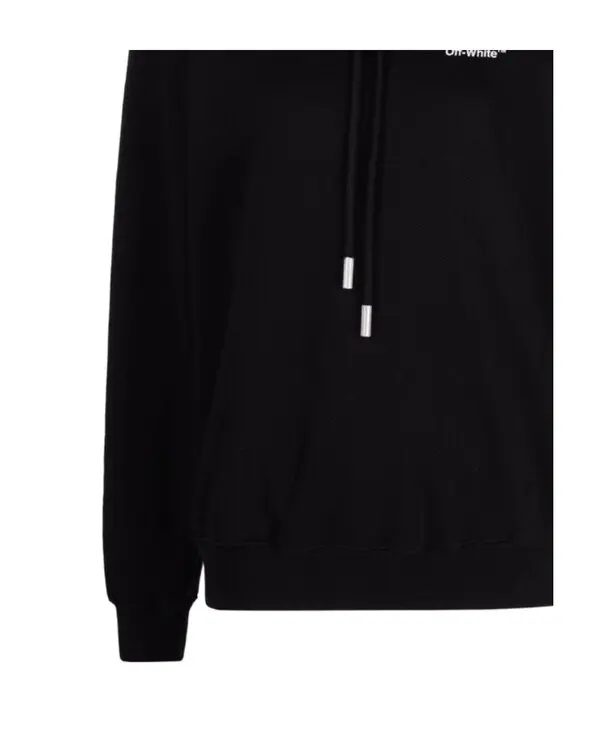 Off-White Diagonal Stripe Detail Hoodie - Black