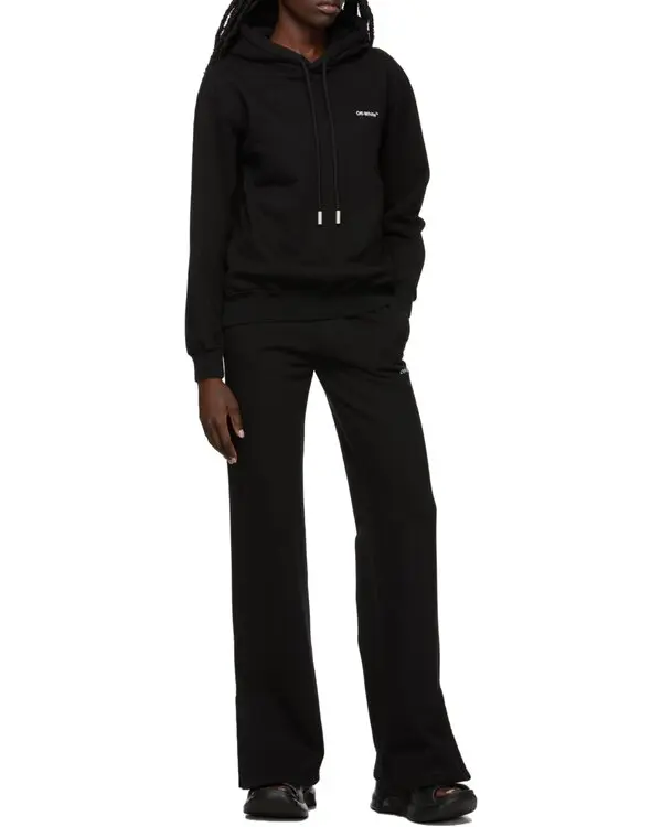 Off-White Diagonal Stripe Detail Hoodie - Black