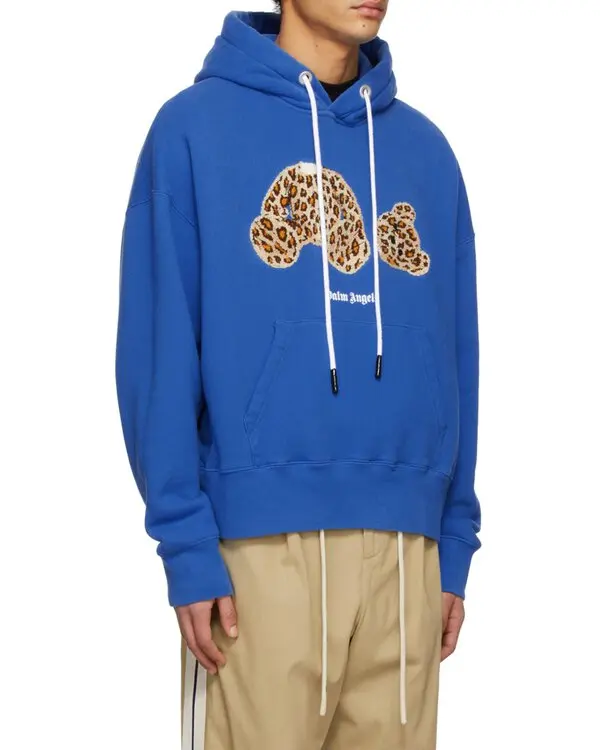 Palm Angels Leopard Drawstring Hoodie