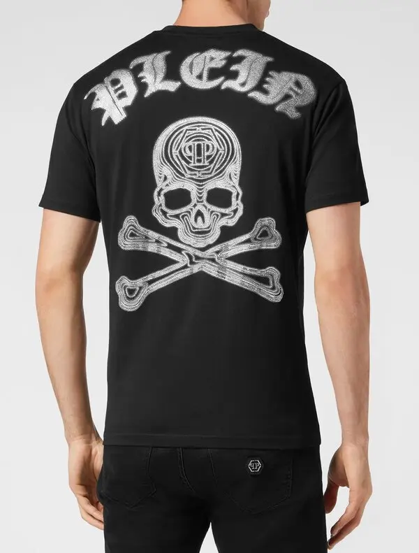 Philipp Plein Skullbones Rhinestoned T-shirt - Black