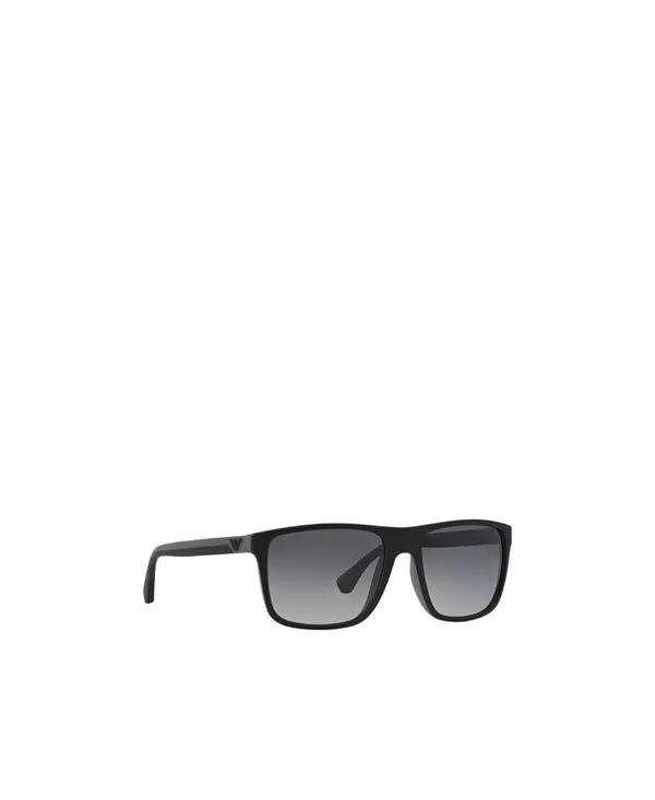 Emporio Armani Rectangle Logo Sunglasses - Black