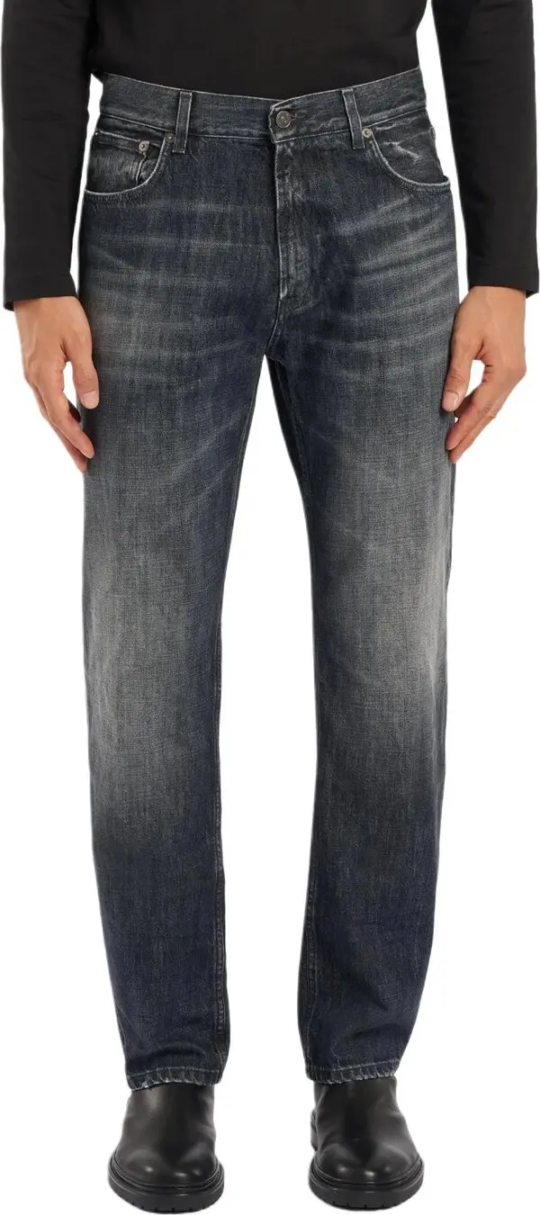 DONDUP Straight Leg Jeans With Classic Five Pockets - Black