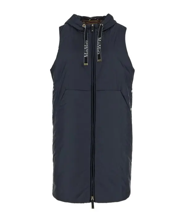 Max Mara Zip-up Drawstring Gilet - Black