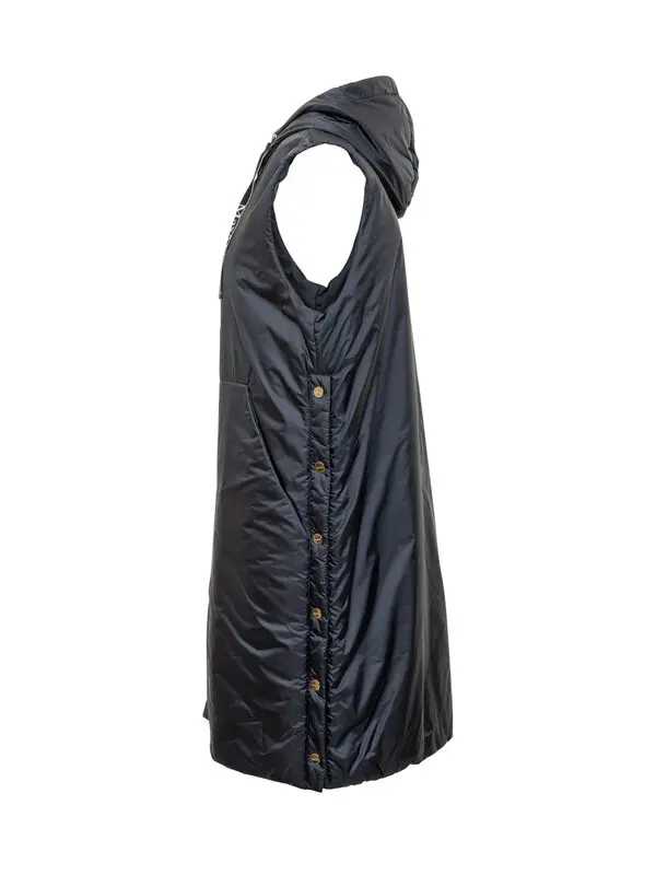 Max Mara Zip-up Drawstring Gilet - Black