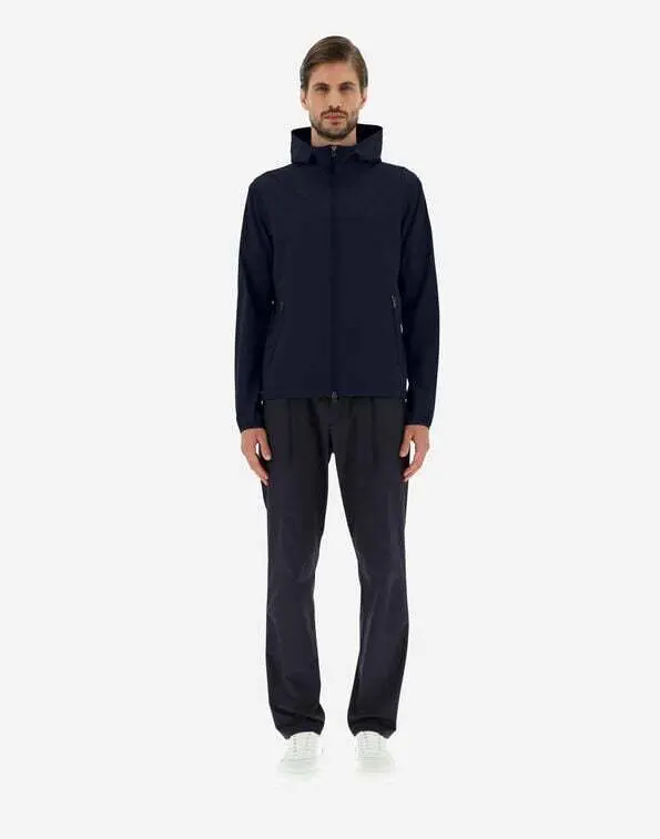 Herno Zip-up Hooded Jersey Jacket - Black