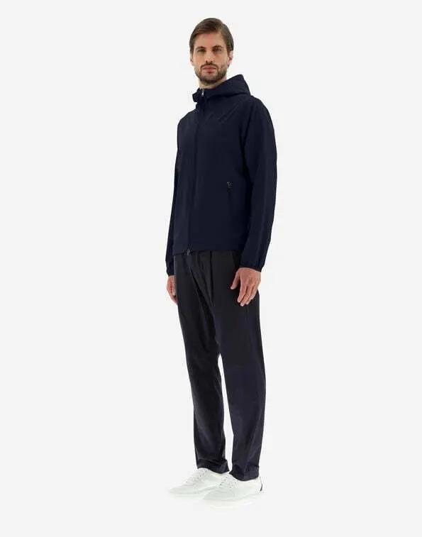 Herno Zip-up Hooded Jersey Jacket - Black