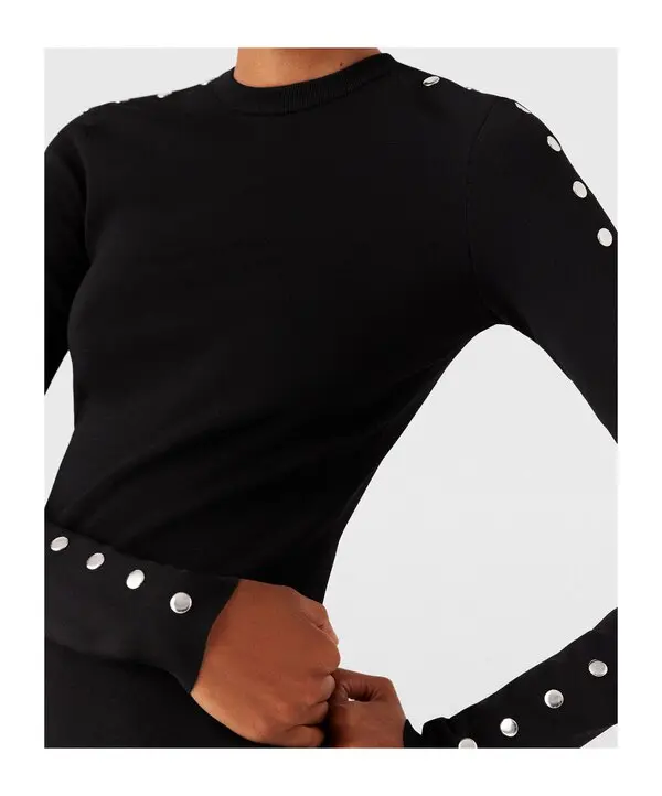 Stella McCartney Long Sleeve Ribbed Slit Dress