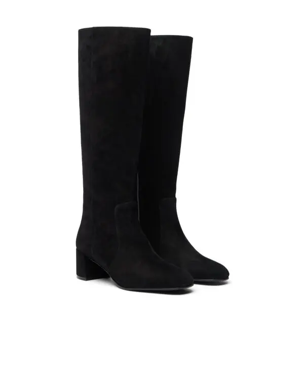STUART WEITZMAN Knee-high Zip-up Block Heel Boots - Black