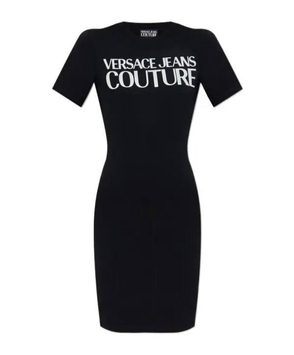 Versace Logo Print T-shirt Dress