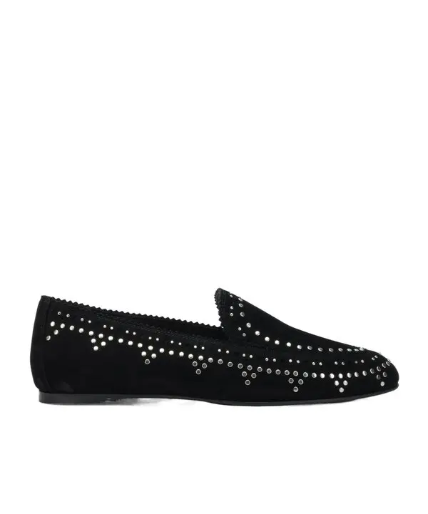 AQUAZZURA Stud Embellished Flat Shoes - Black