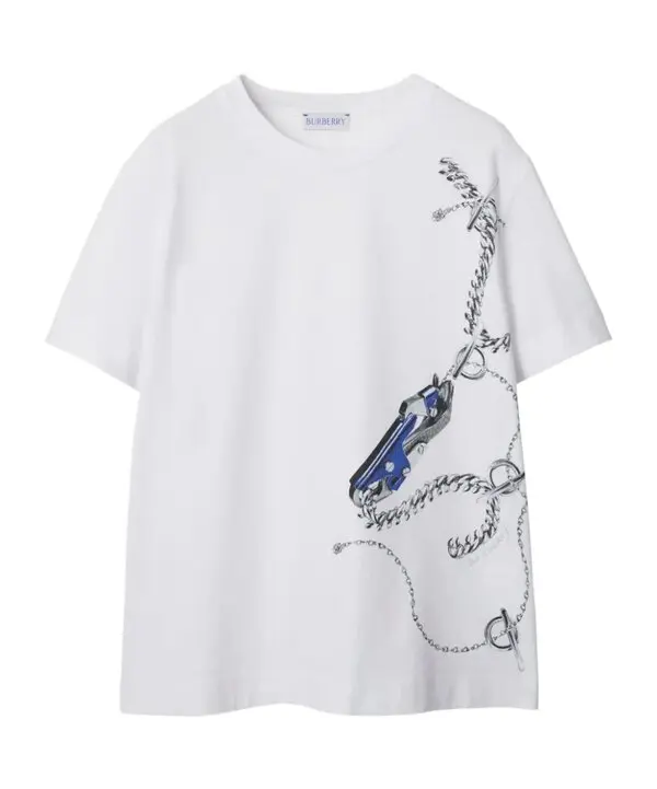Burberry Knight-printed Crewneck T-shirt - White