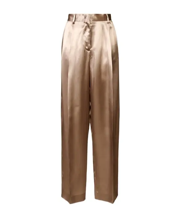 Fabiana Filippi Straight-leg Satin Trousers - Brown