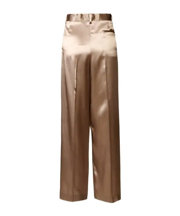 Fabiana Filippi Straight-leg Satin Trousers - Brown