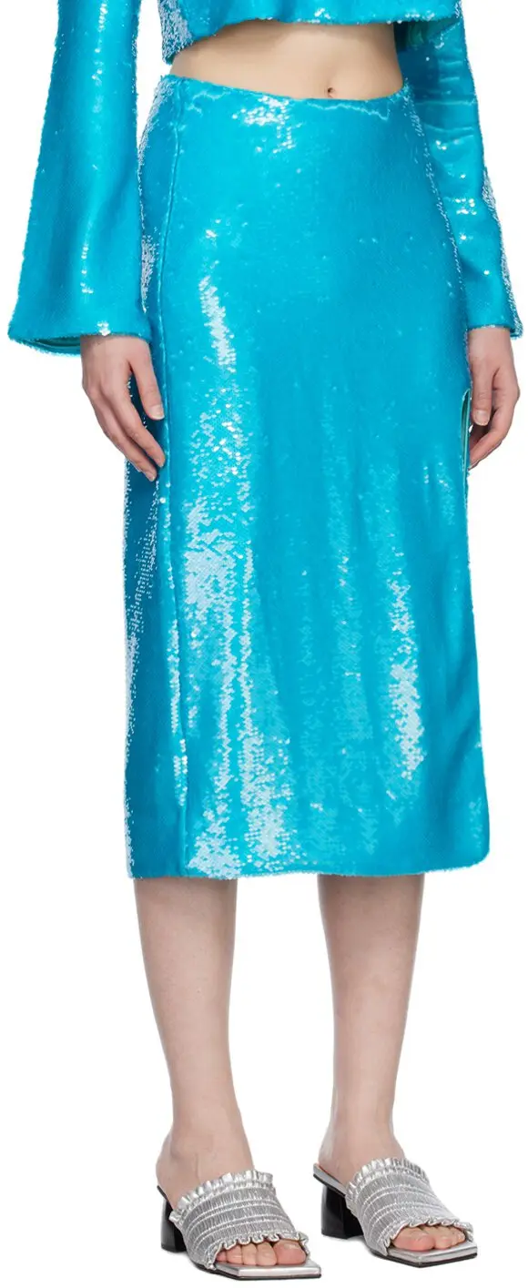 GANNI Sequin Cut-out Midi Skirt