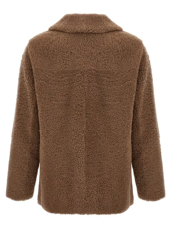Max Mara Futura Double-breasted Short Coat In Curly Sheepskin