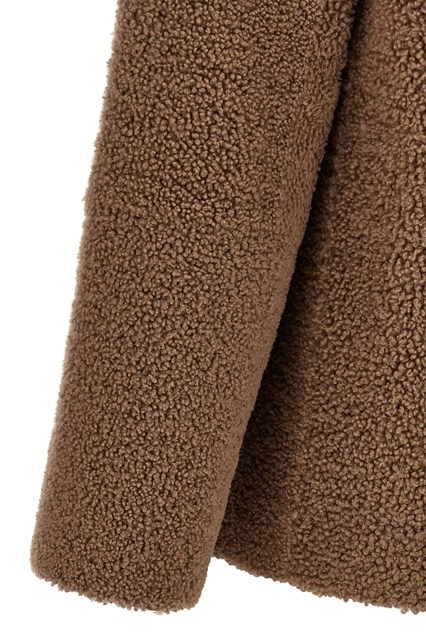 Max Mara Futura Double-breasted Short Coat In Curly Sheepskin