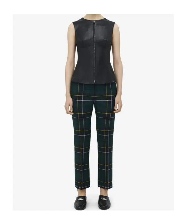 Alexander McQueen Zipped Crewneck Leather Vest