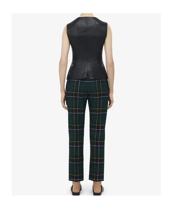 Alexander McQueen Zipped Crewneck Leather Vest