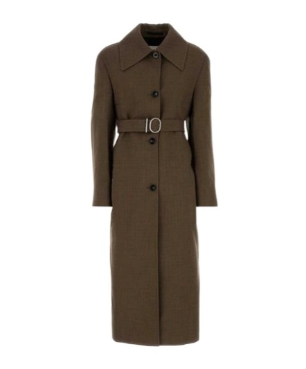 JIL SANDER Long-sleeved Belted Coat - Green