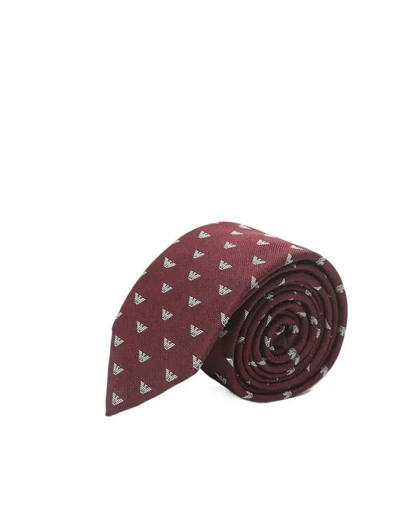 Emporio Armani Logo Motif Neck Tie - Red
