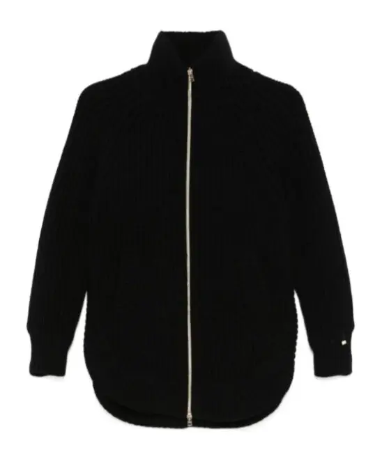 Herno Quilted-panel Zip-up Cardigan - Black