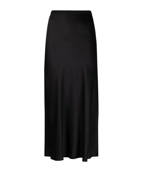 ANINE BING Bar Fluted Satin Midi Skirt