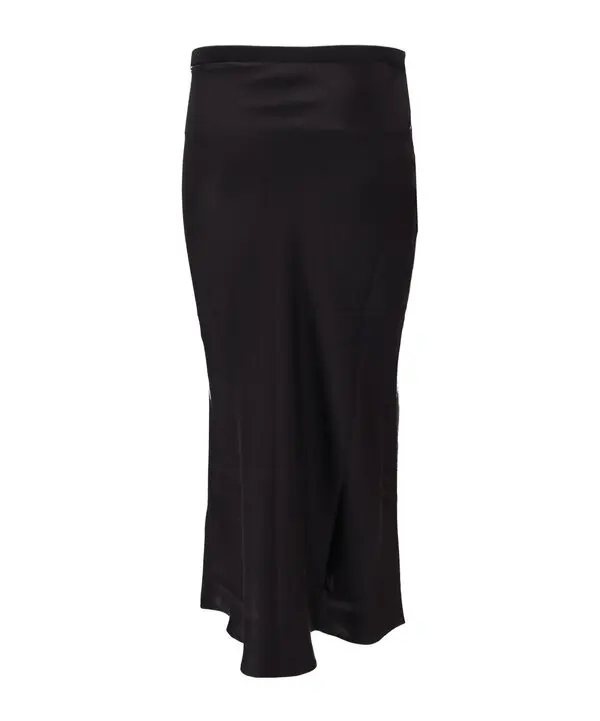 ANINE BING Bar Fluted Satin Midi Skirt