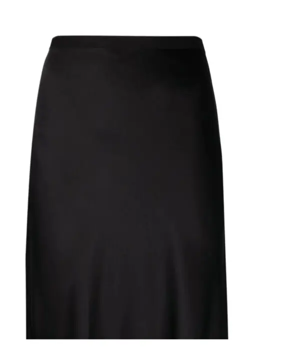 ANINE BING Bar Fluted Satin Midi Skirt