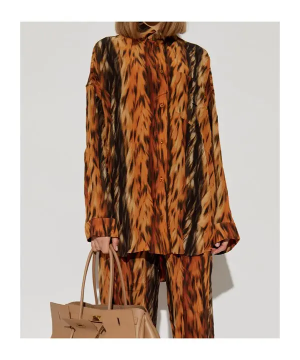 Balenciaga Tiger Print Long Sleeve Shirt