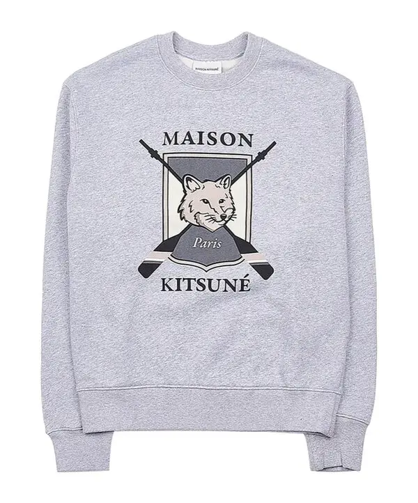 Maison Kitsuné Long-sleeved Sweater With Patterned Embellishment - White